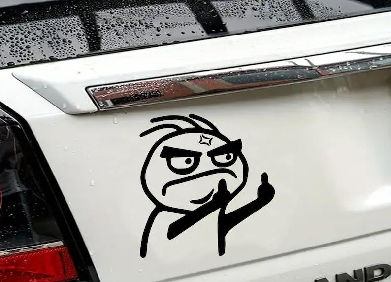 Middle Finger Meme Sticker Personalized Text Vinyl Sticker Personalized ...