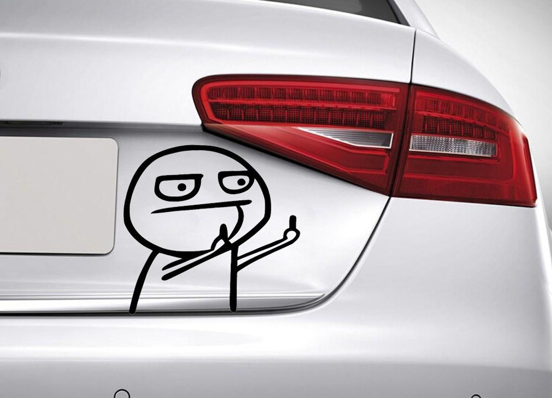 Middle Finger Meme Sticker Personalized Text Vinyl Sticker Personalized ...