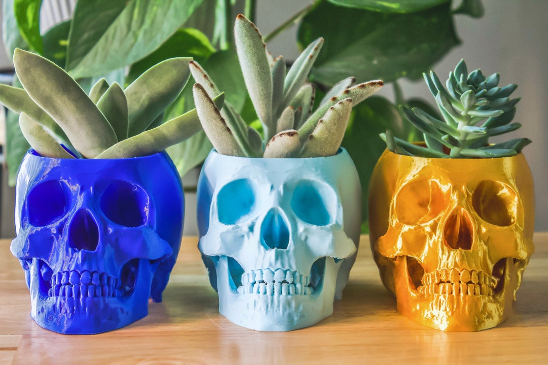 Mini Skull Planter Skull Planter 3D Printed Spooky Decor - Etsy