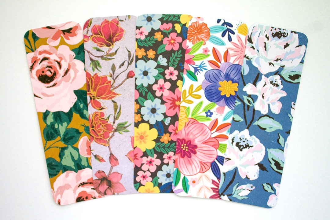 Handmade Floral Laminated Bookmark: Double Sided Summer Flowers - Etsy