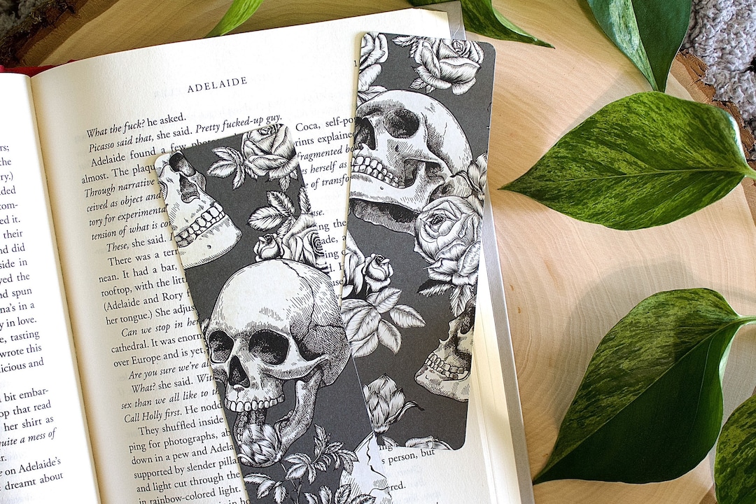 Skull Bookmarks Laminated Bookmarks Double Sided Bookmarks Laminated ...