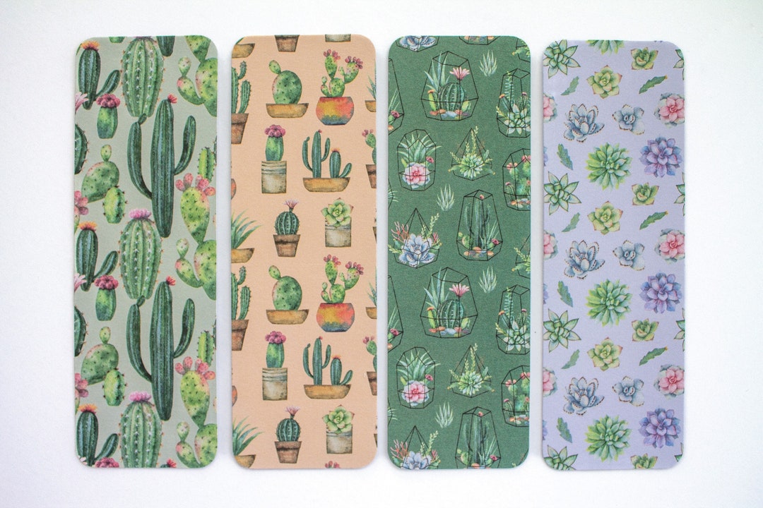 Cactus Bookmarks Succulent Bookmarks SINGLE Sided Bookmarks Laminated ...