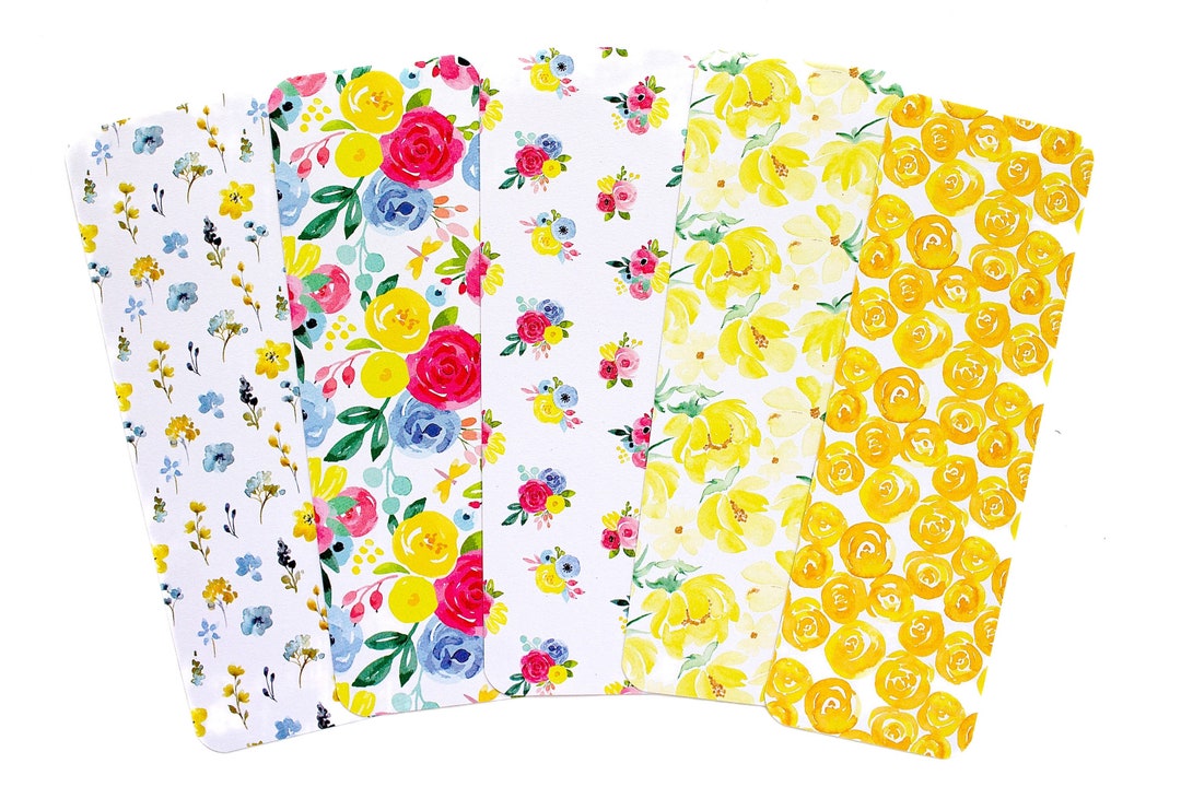 Polka Dotted Floral Bookmarks | Double Sided Bookmark | Laminated ...