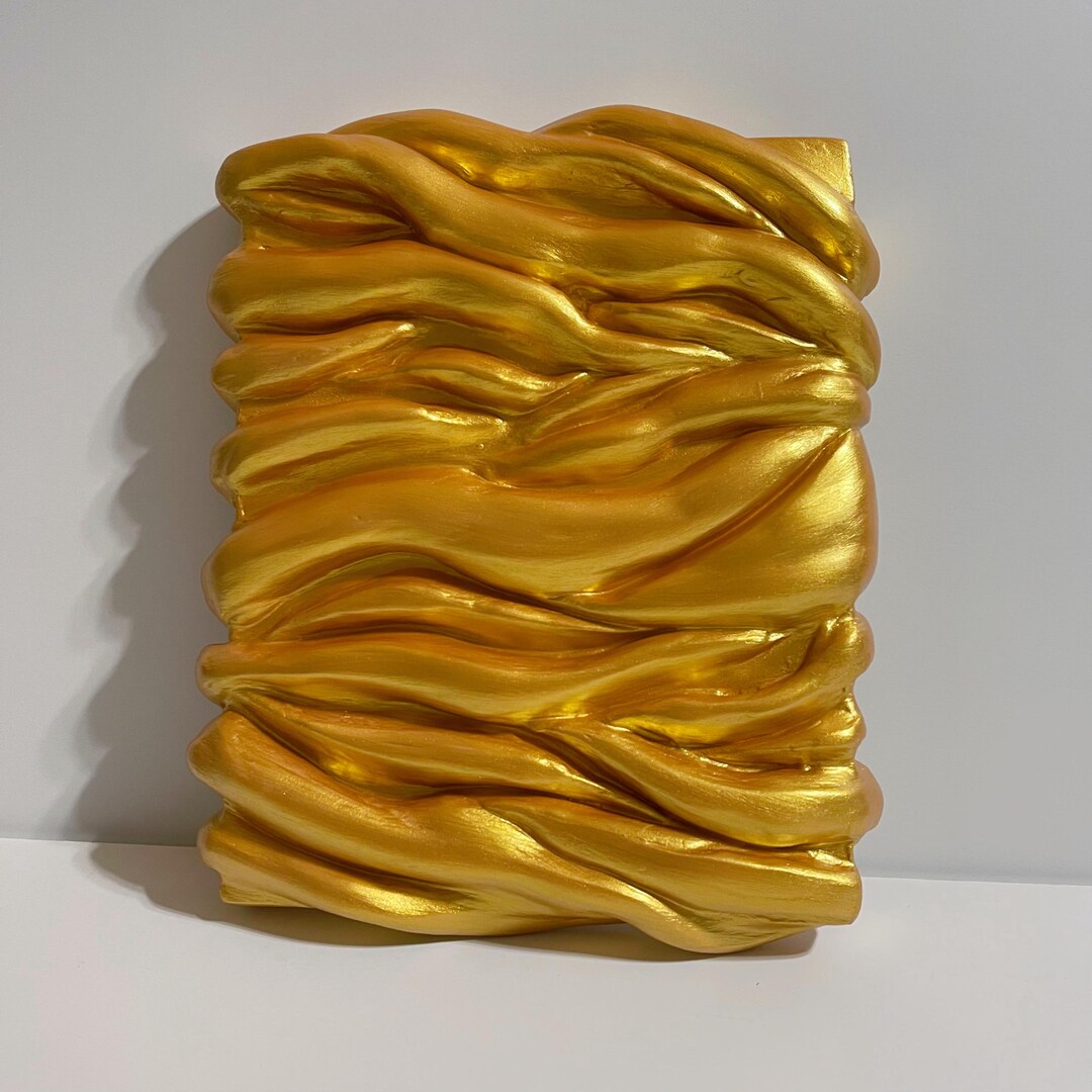 Gold Wall Art Decor, Original Gold Sculpture Painting, Gold Abstract ...