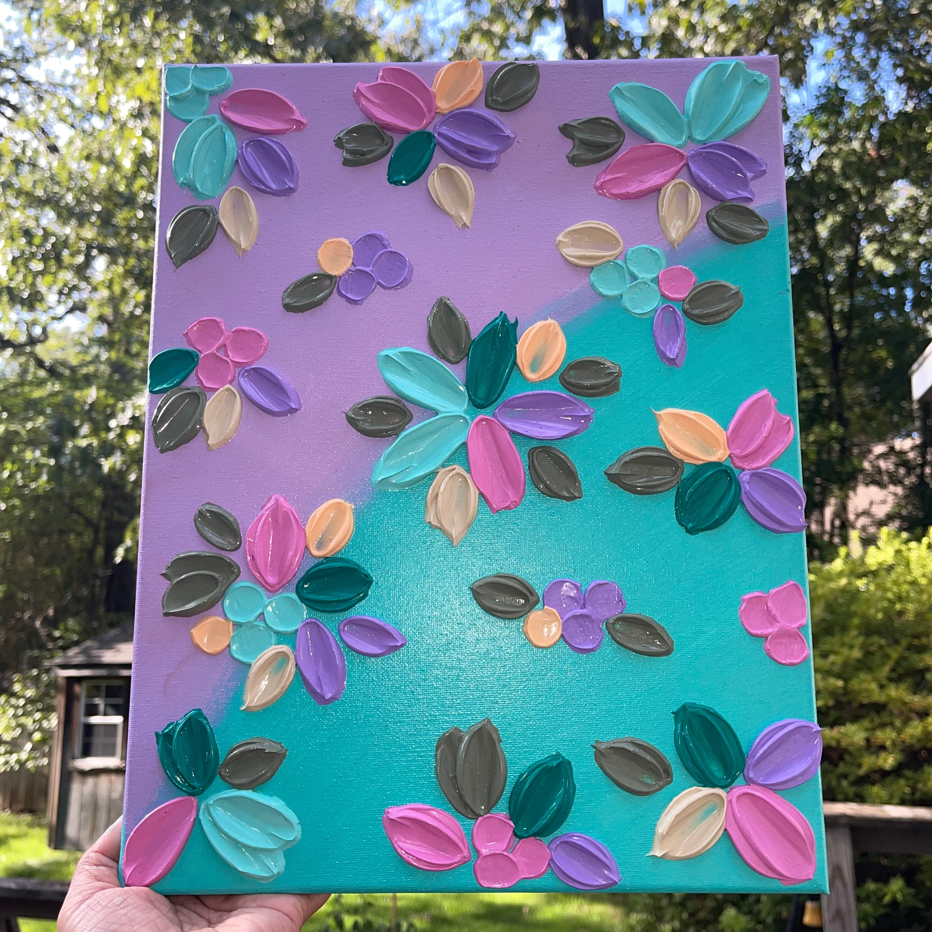 ON SALE 3D Textured Flower Paintings 3D Floral Arts Beautiful Handmade ...