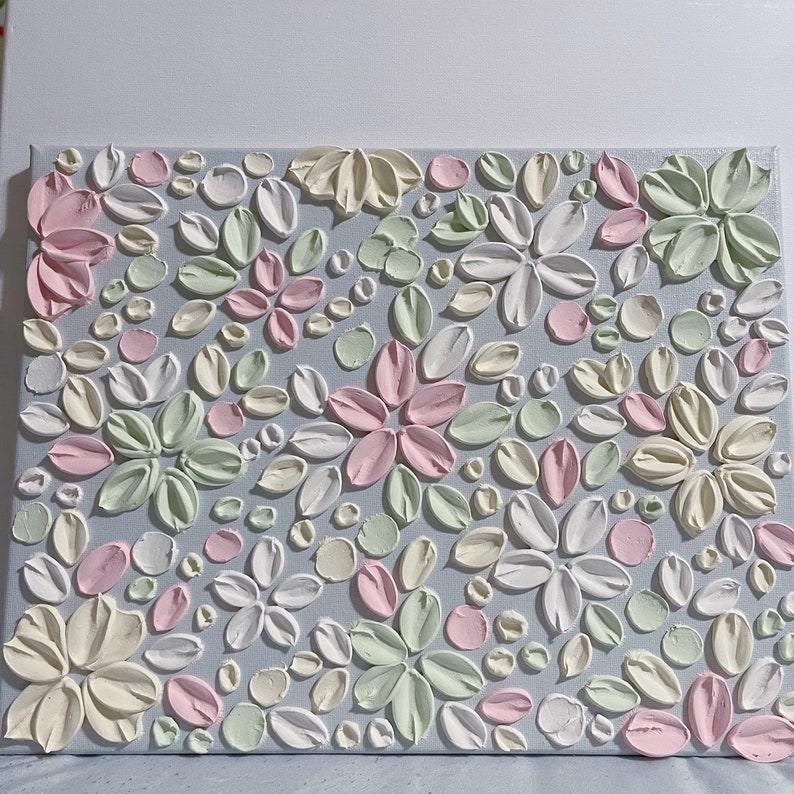 3D Textured Flower Painting sweet Garden 3D Light - Etsy