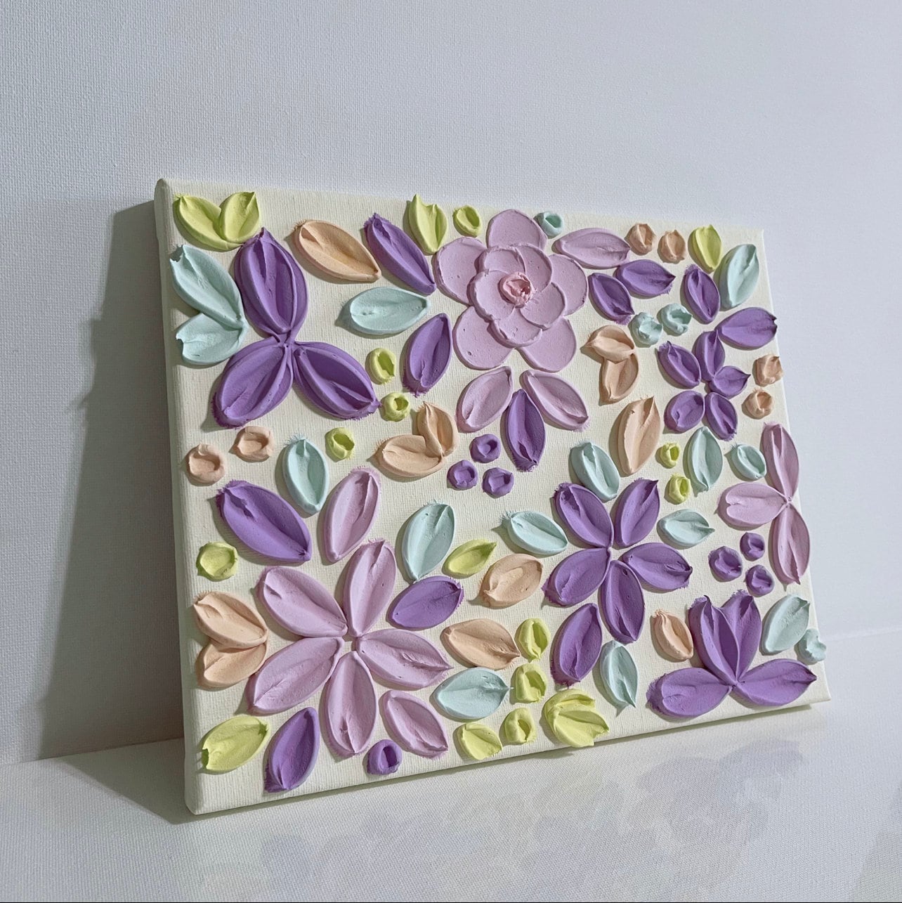 3D Textured Flower Painting 3D Textured Multicolor Floral Wall Art ...