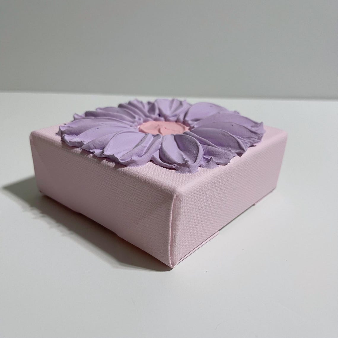3D Lilac Flower Painting: Mini Textured Floral Canvas Art - Etsy
