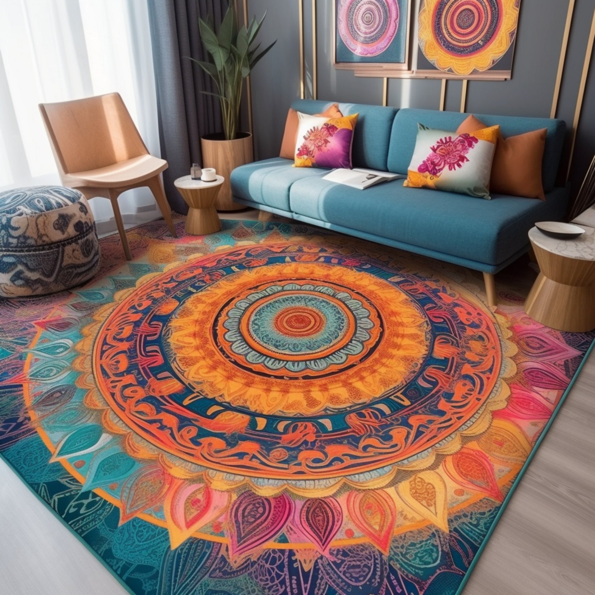 Custom Mandala Rug Enhance Your Space With Mandala Mat - Etsy