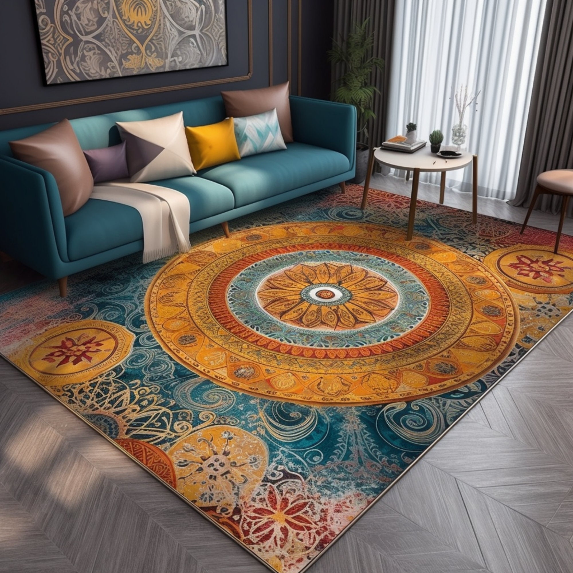Custom Mandala Rug Enhance Your Space With Mandala Mat - Etsy