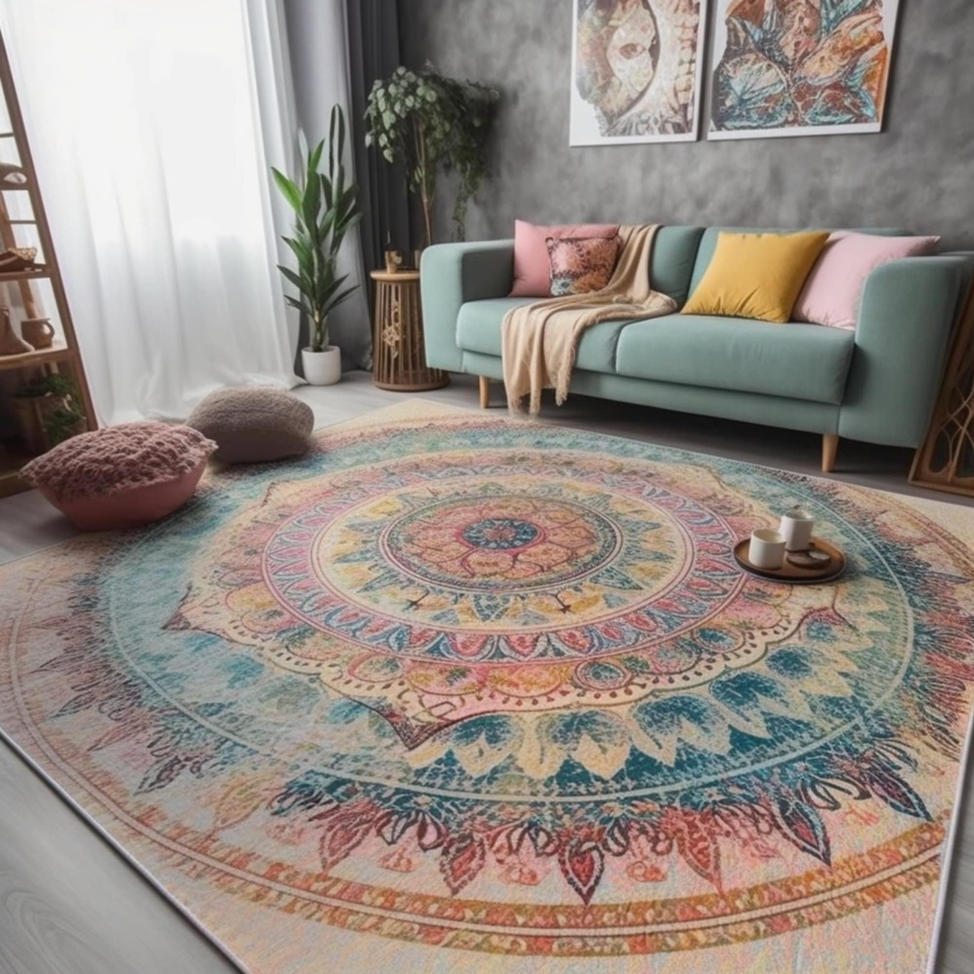 Custom Mandala Rug Enhance Your Space With Mandala Mat - Etsy
