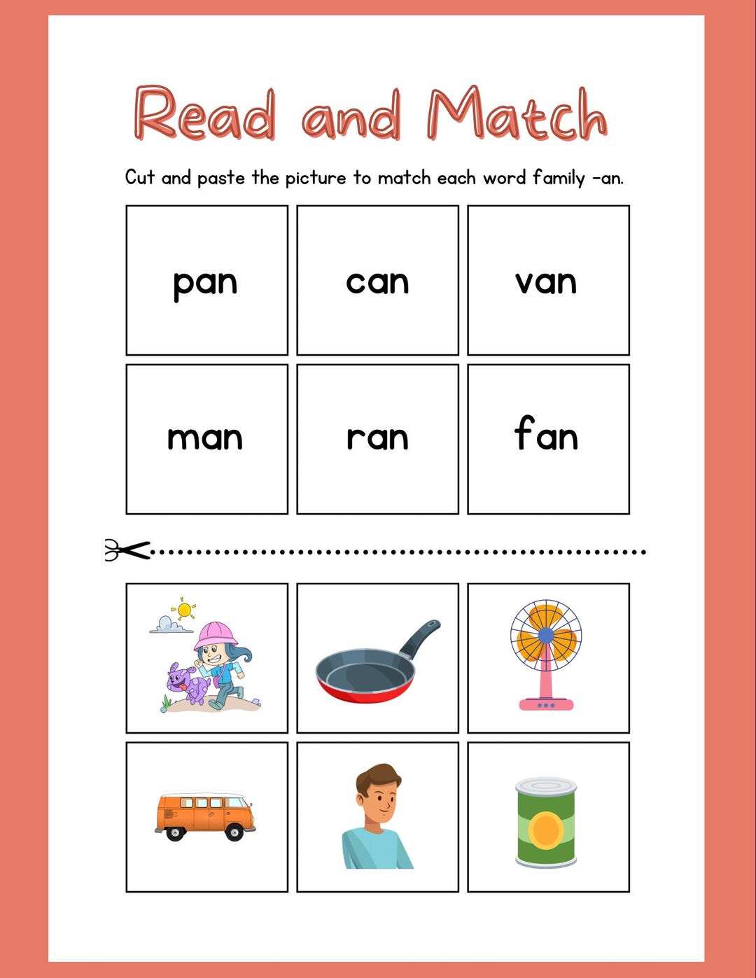 Read and Match Worksheets - Etsy