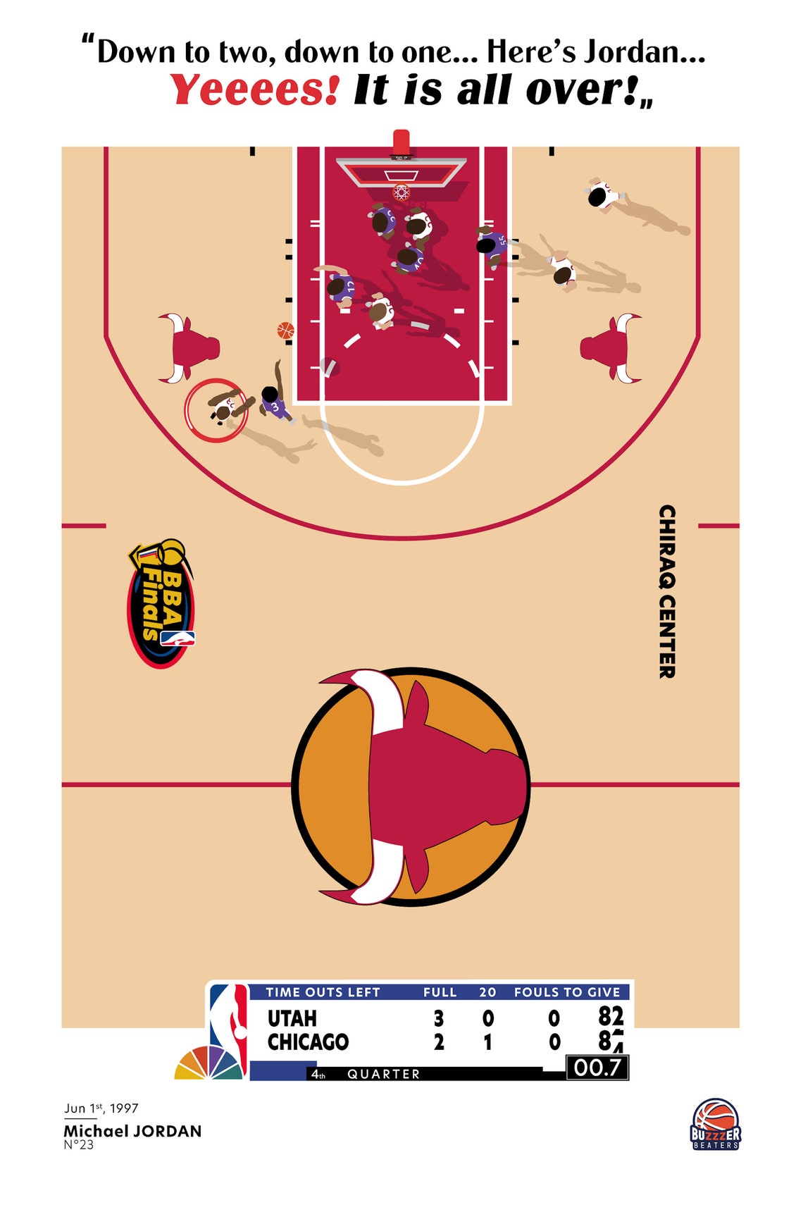 Michael Jordan Buzzer Beater Print - Etsy