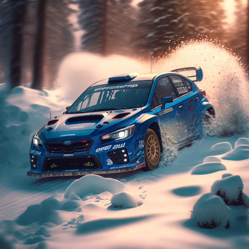 Subaru STI Digital File Rally Car AI Art Poster Car Poster - Etsy
