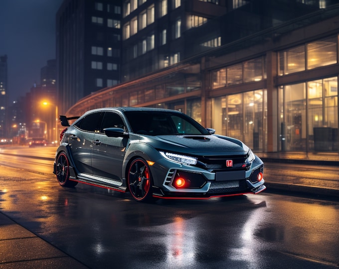 Civic Type R File Printable Poster Rally Car Car Art Ai Art Wall Art - Etsy