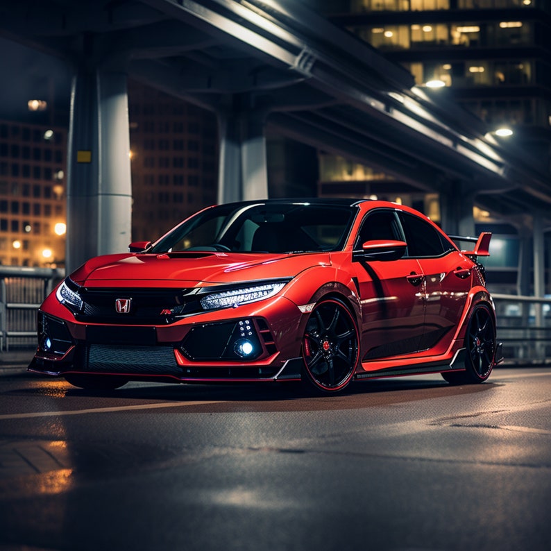 Civic Type R File Printable Poster Rally Car Car Art Ai Art Wall Art - Etsy
