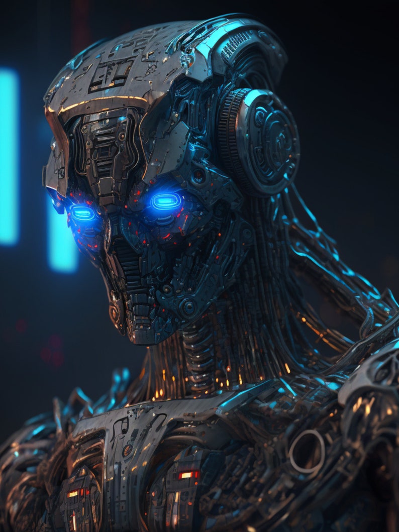 Robot Poster (4) Digital Files Printable Poster Ai Art Wall Art - Etsy