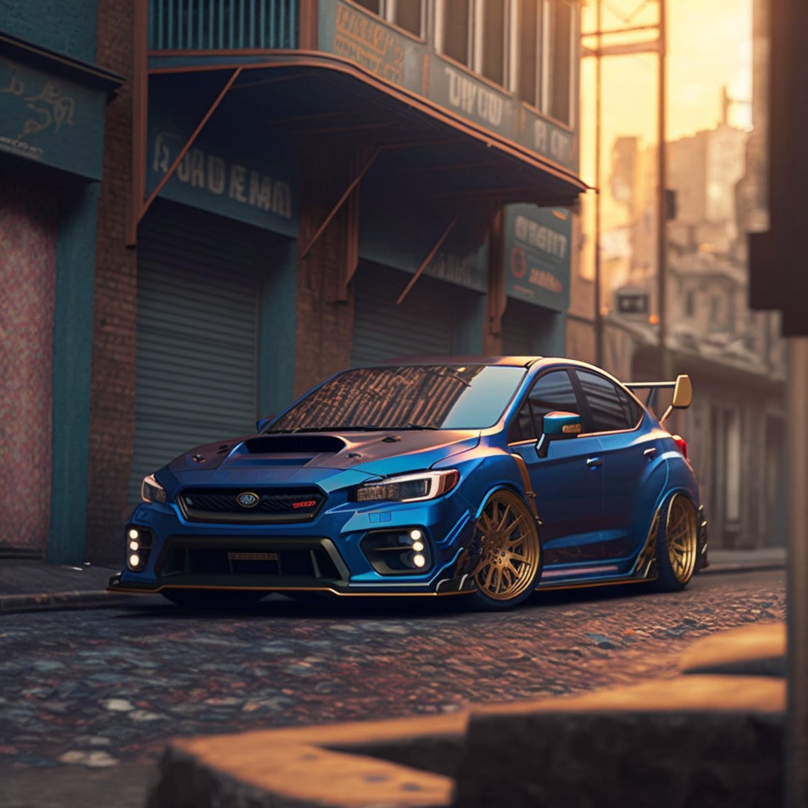 Subaru STI Digital File Printable Poster Rally Car Car Art Ai Art Wall ...