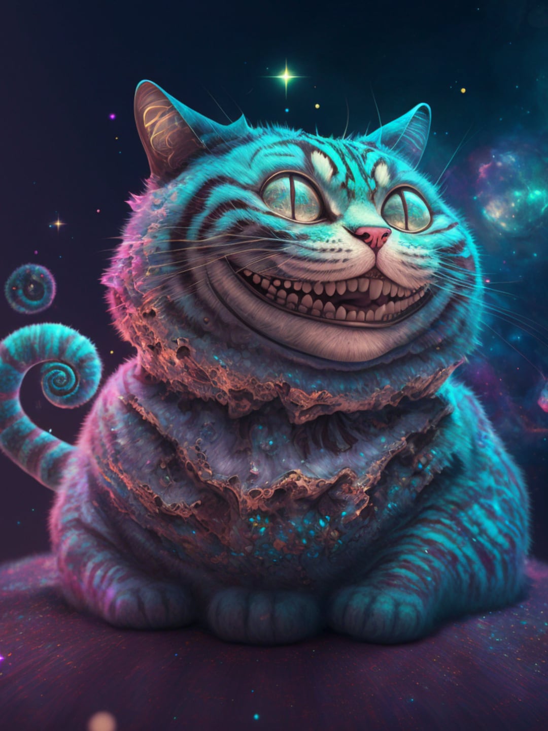 Cosmic Kitty Printable Poster Ai Art Wall Art - Etsy