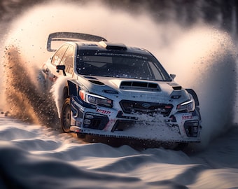 Subaru STI Digital File Printable Poster Rally Car Car Art AI Art Wall ...