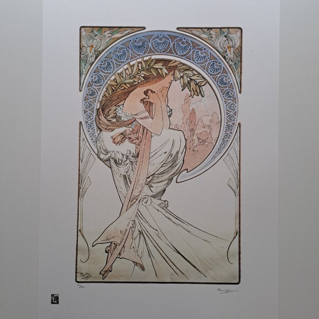 Alphonse Mucha Signed the Arts: Poetry Certificate LA - Etsy