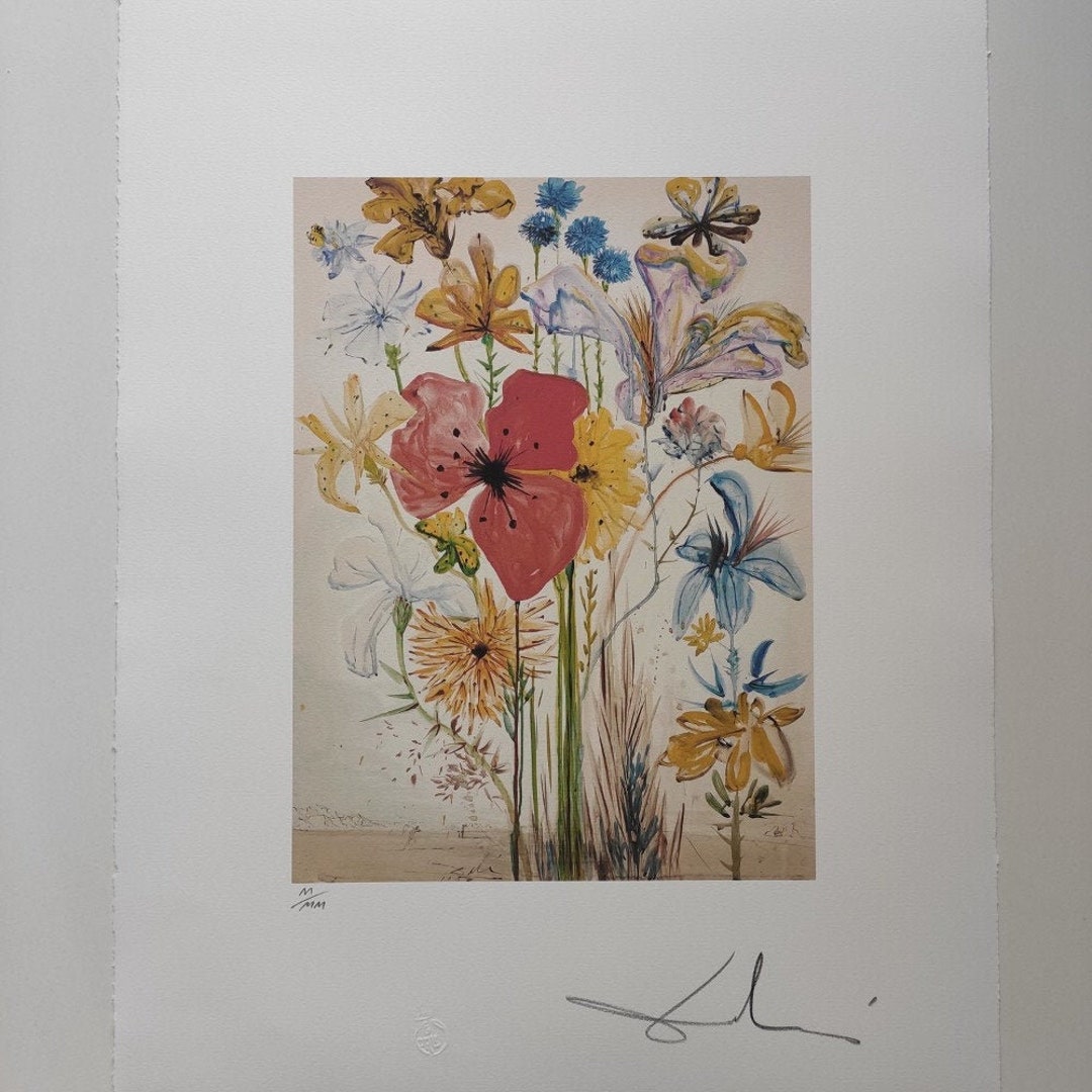 Litografía firmada de Salvador Dali FLORES SURREALISTAS Flores de ...