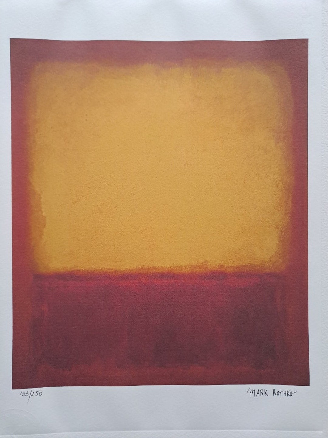 Mark Rothko Signed Yellow on Red - Etsy