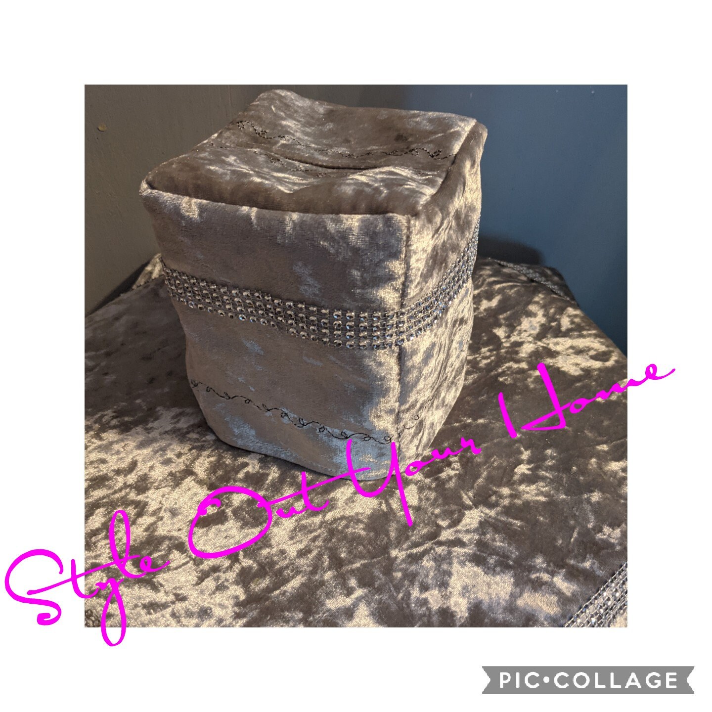 Square Tissue Box Covers VARIOUS COLOURS Velvet Embroidered - Etsy UK