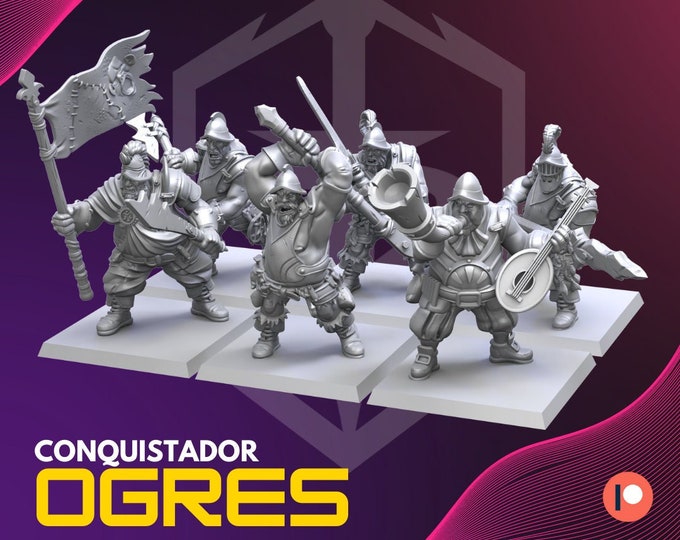 Conquistador Ogre Warriors Dungeons and Dragons Pathfinder RPG 32mm ...
