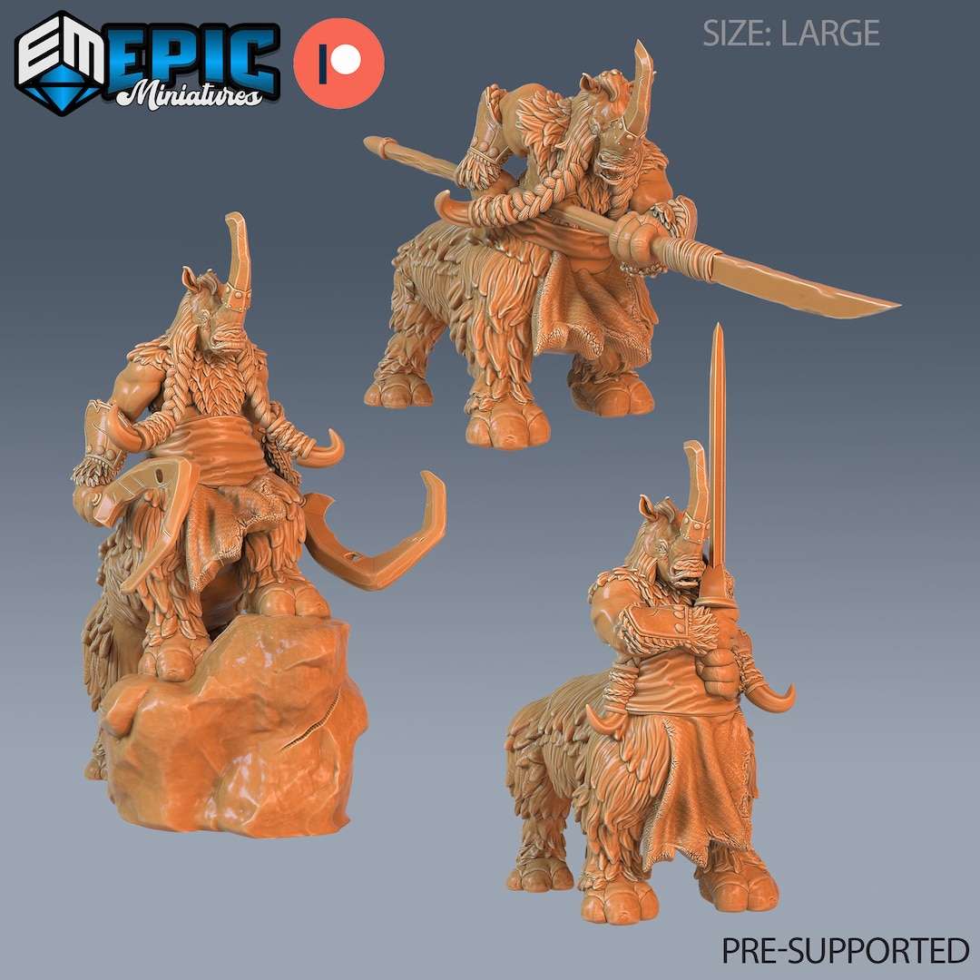 Rhino Centaur 28mm Scale Dungeons and Dragons Miniatures for Tabletop ...