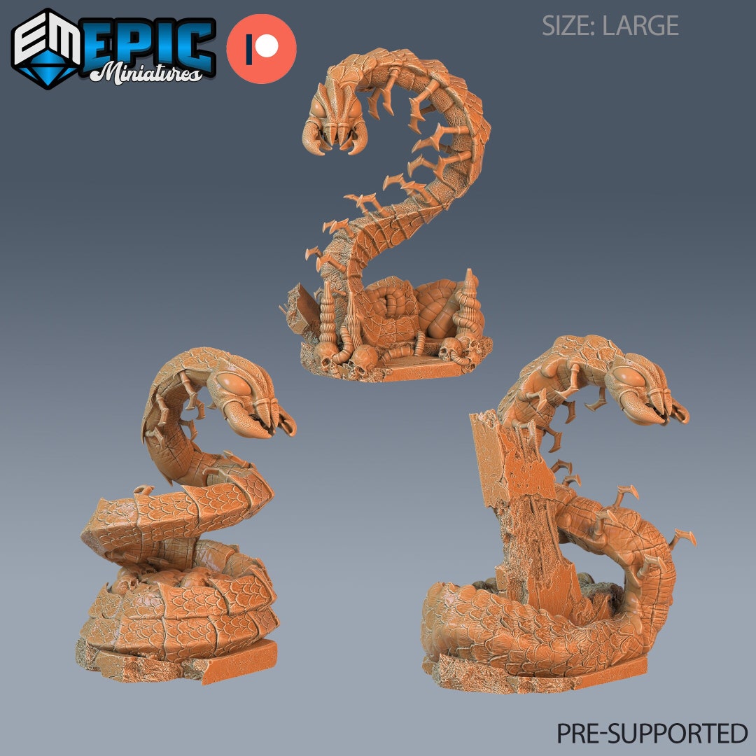Epic Miniatures Goblin Caves X3 Cave Centipede | 28mm Scale Tabletop ...
