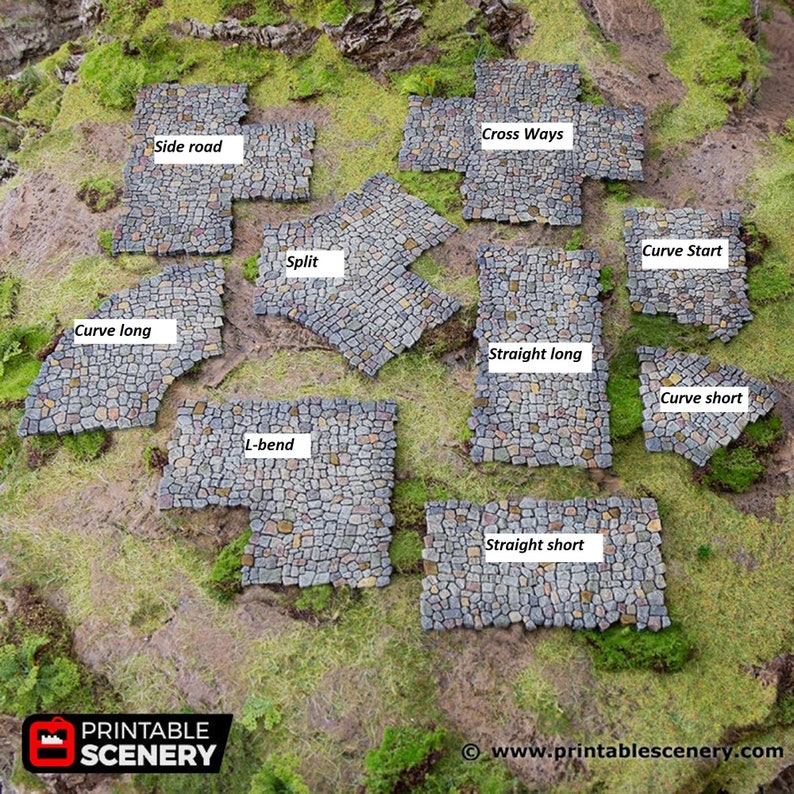 Cobbled Pathway for Wargaming Interlocking Stone Road: Rpg | Etsy UK