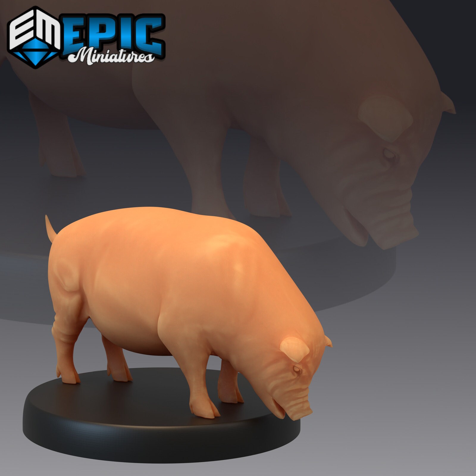 Farm Animal Pig | 28mm Scale Dungeons and Dragons Miniatures for ...