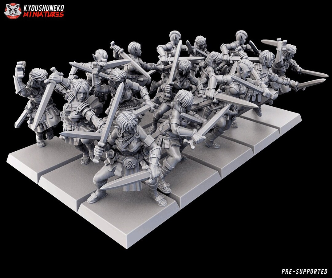 Gaelic Wood Elf War Dancers | Celtic Swordsmen Female Elf | Tabletop ...