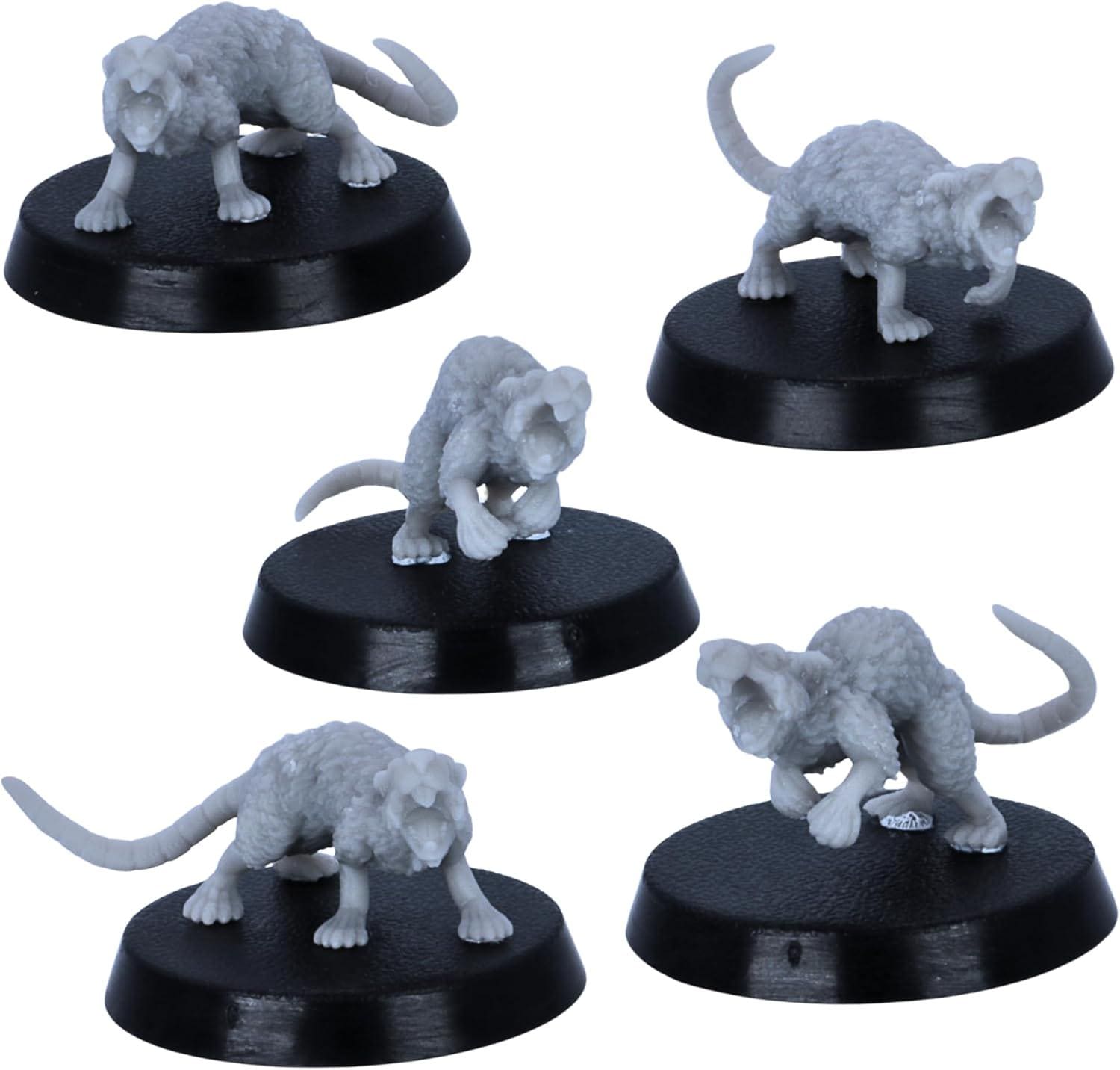 Giant Rats Miniature Set – 12 Rat Figures | 25mm Bases | 32mm Scale RPG ...