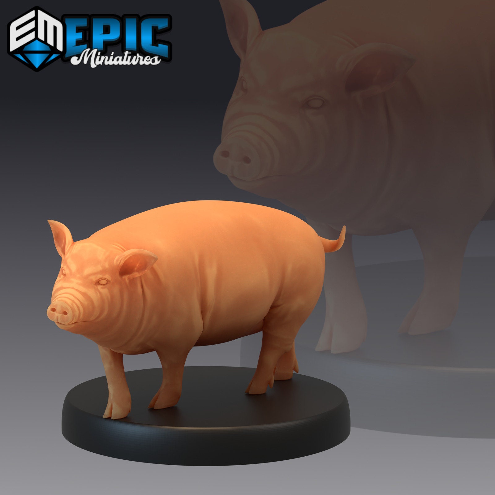 Farm Animal Pig | 28mm Scale Dungeons and Dragons Miniatures for ...