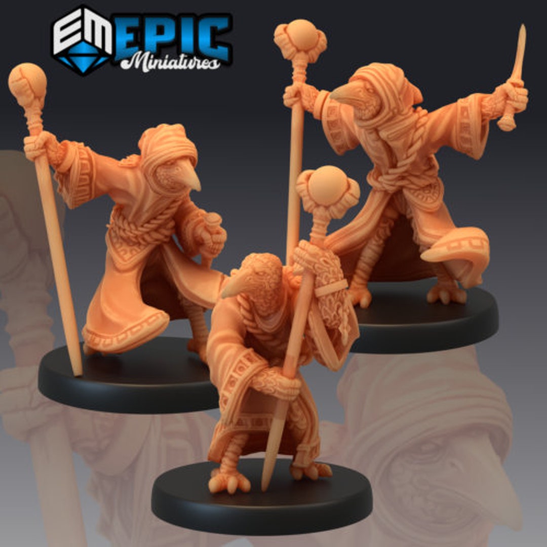 Kenku Wizard 28mm Scale Dungeons and Dragons Miniatures for Tabletop ...