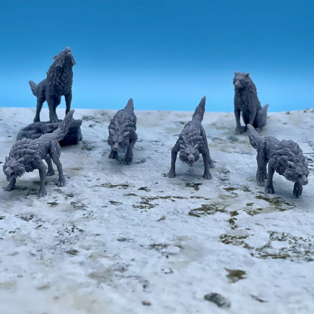 Dire Wolf | Wolves | Fantasy Resin Printed D&D Miniatures | 28mm | Epic ...