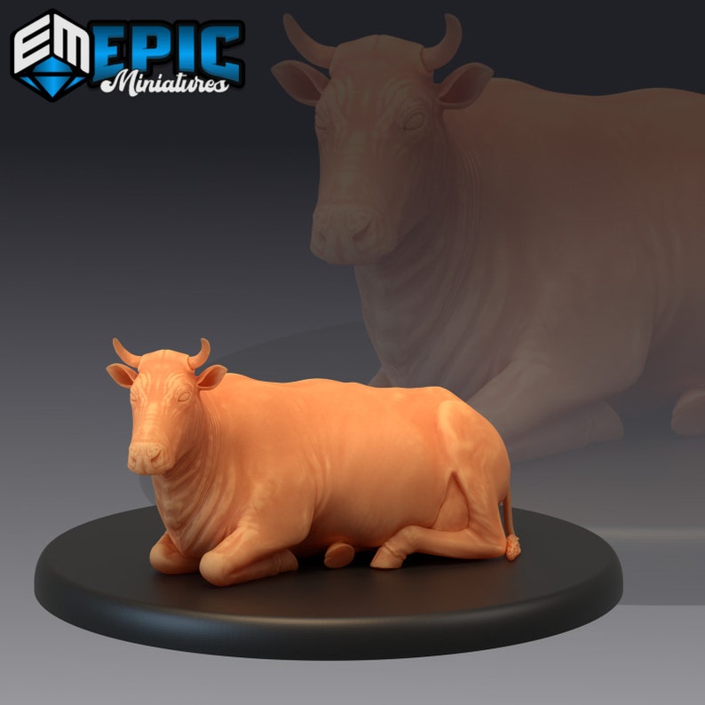 Farm Animal Cow | 28mm Scale Dungeons and Dragons Miniatures for ...