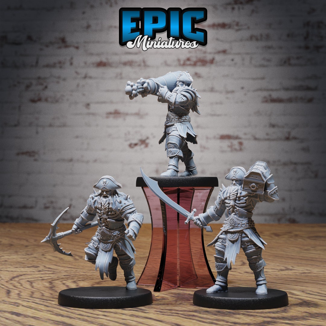 Cursed Captain Epic Miniatures Pirate Scourge 28mm Scale Skeleton ...