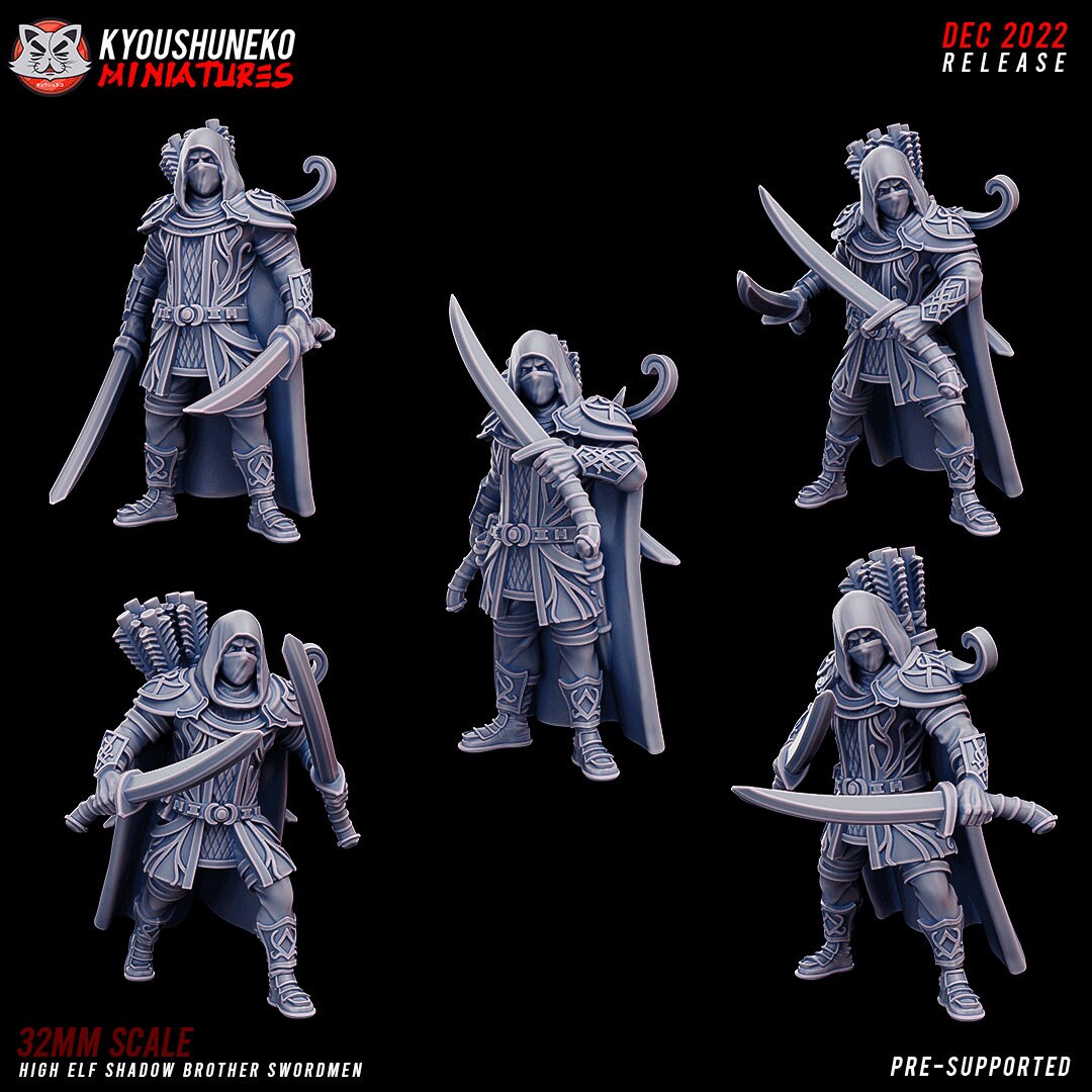 Swordsmen Elf Warriors Infantry Unit | Elf Shadow Brothers | Tabletop ...