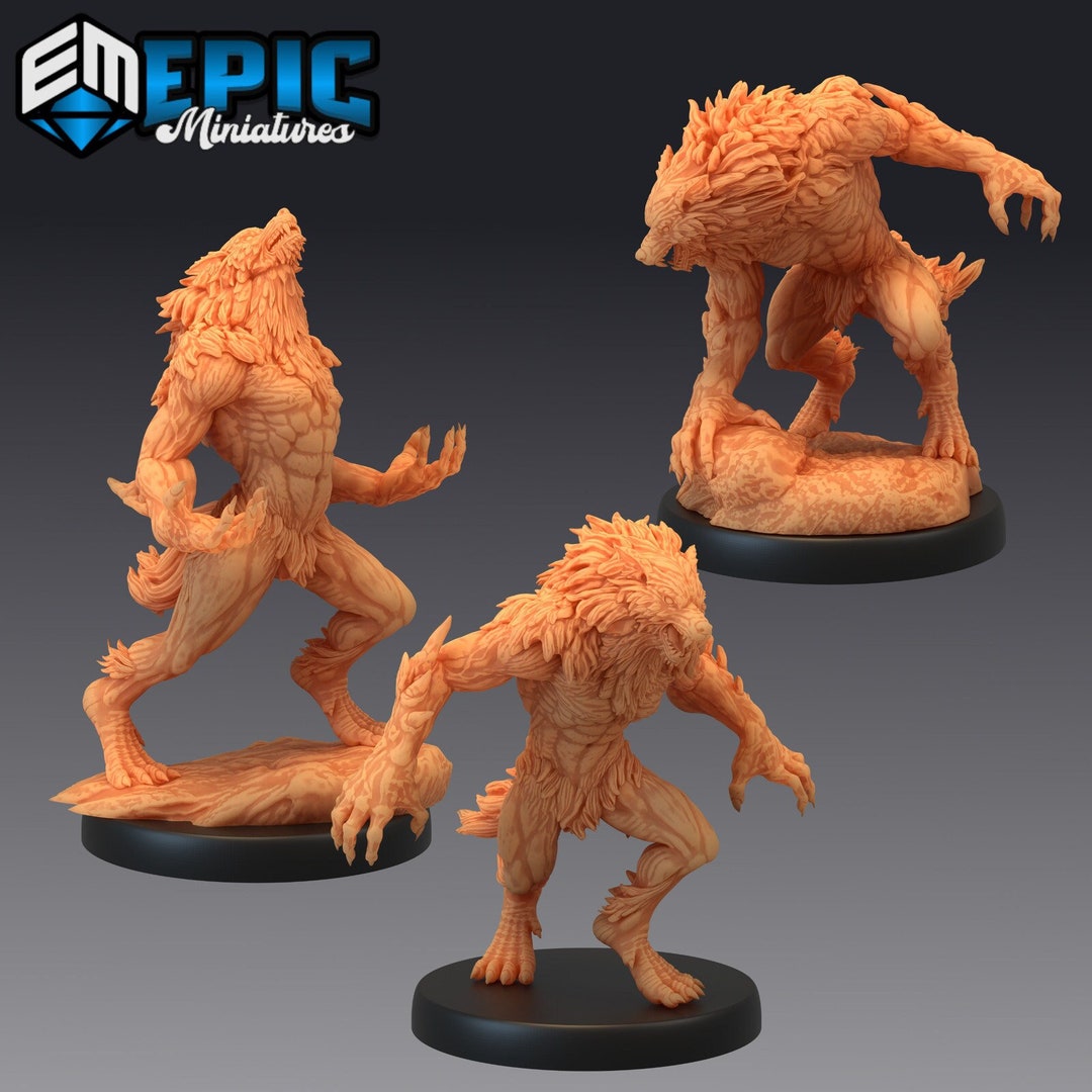 Epic Miniature Werewolf Brute | 28mm Scale Miniatures | Caves of ...