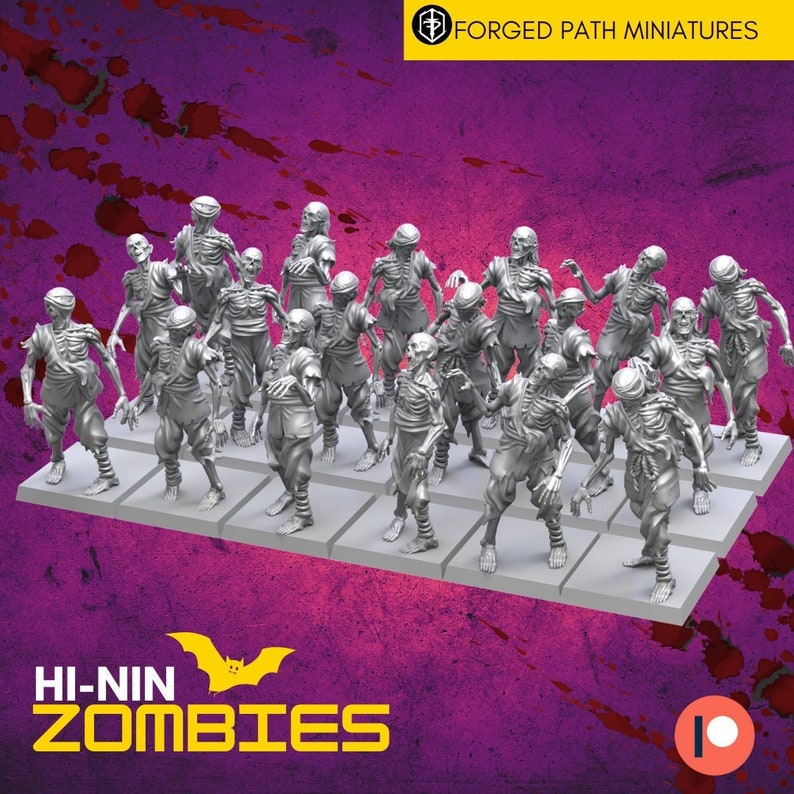 Skeleton Zombies Infantry Unit | Skeleton Samurai Miniatures ...
