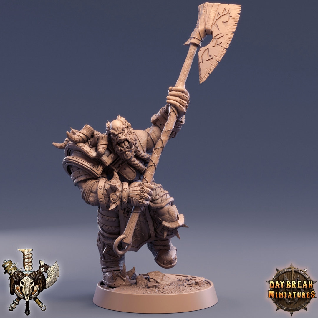 Orc Frogrik the Severer | Dnd Orc Warrior Fighter With Axe | Unpainted ...