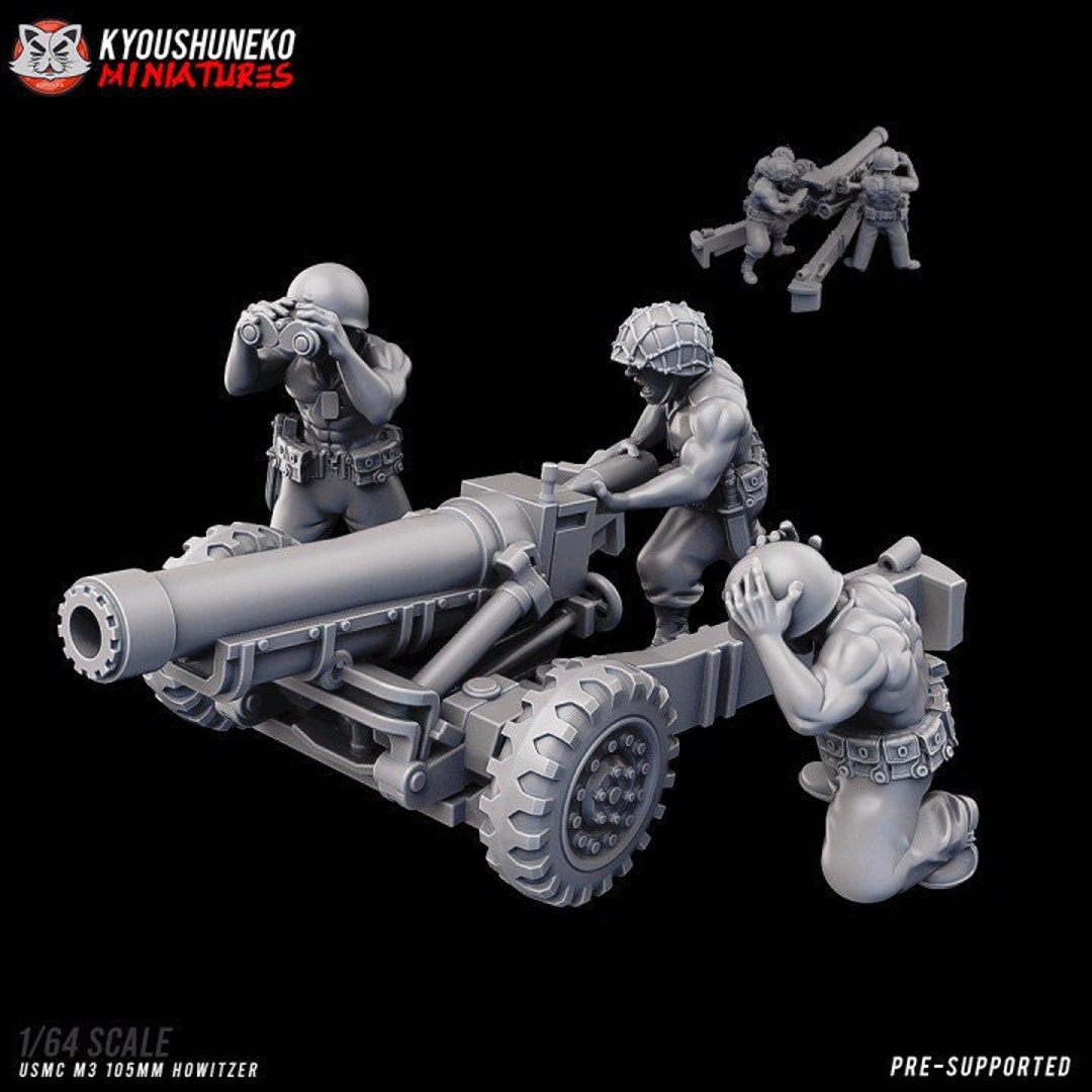 WW2 USMC M3 105mm Howitzer Artillery | Wargames Historical American ...