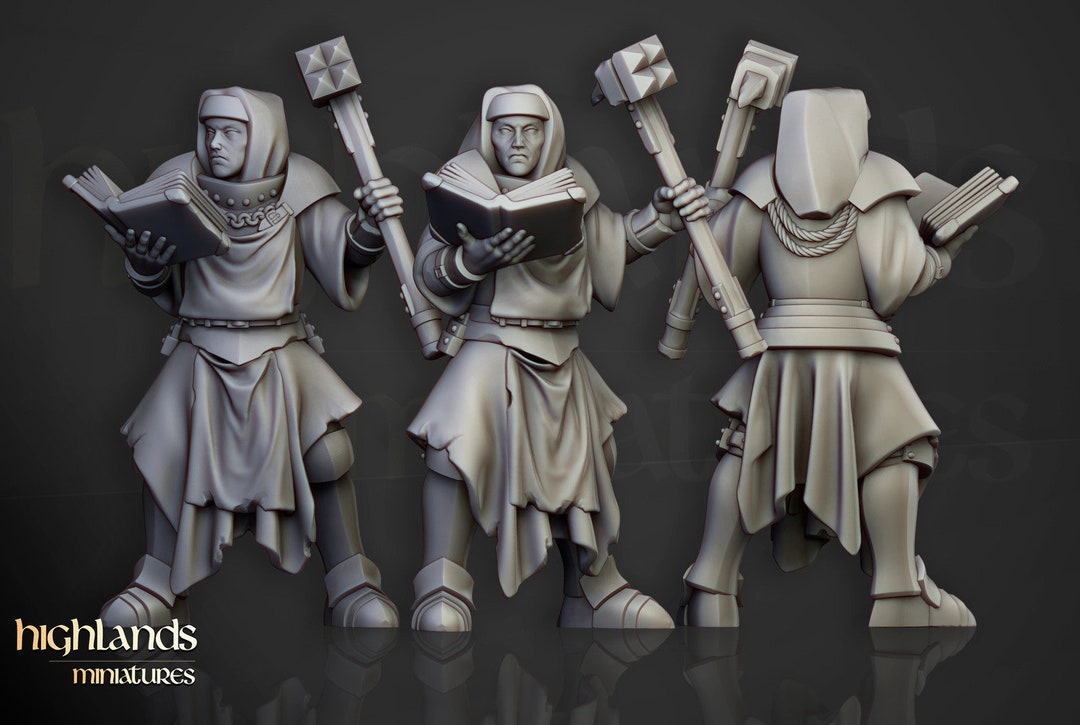 Warrior Priest Hammer Weapon | Tabletop D&D Roleplaying Wargaming Fantasy Miniatures | Monk ...