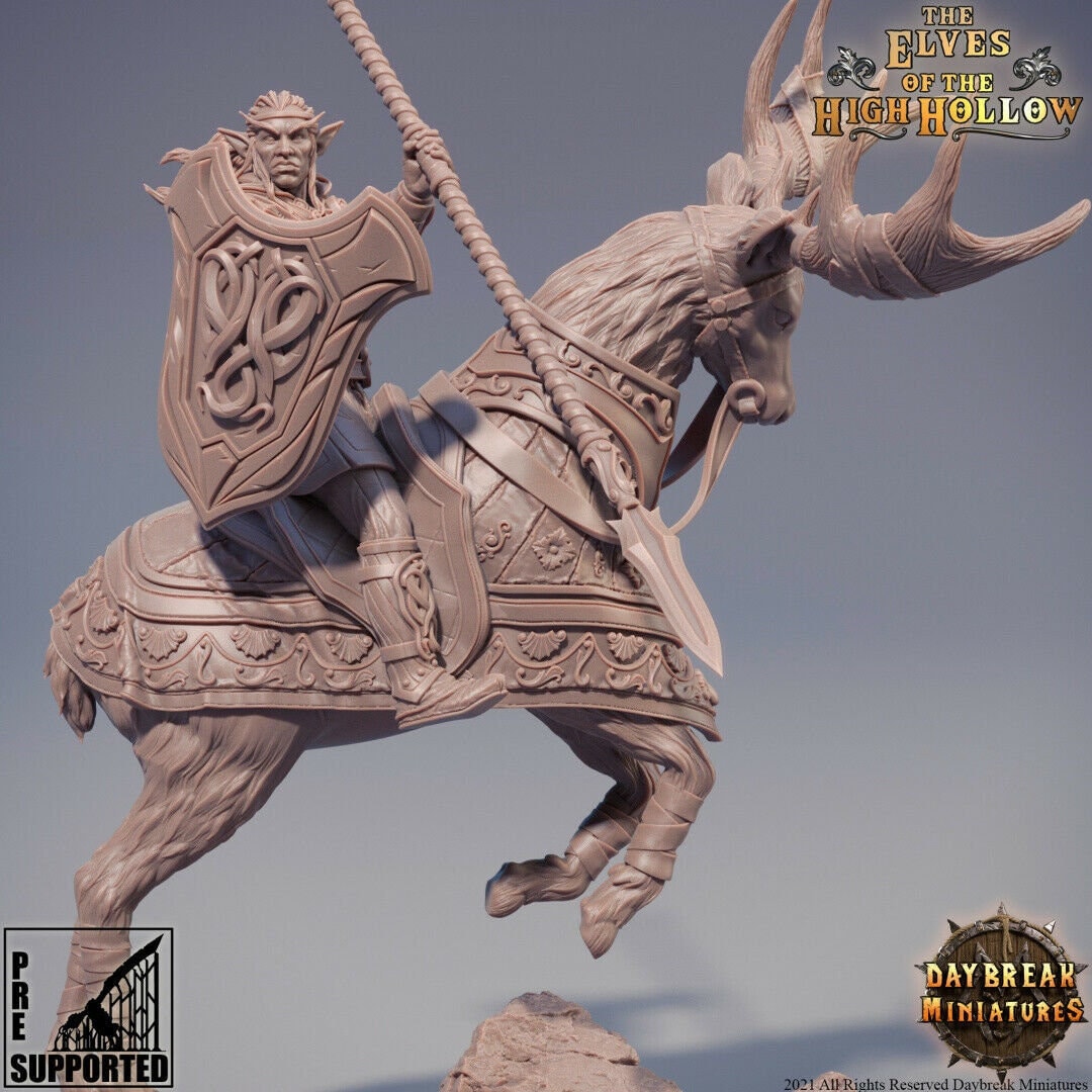 Mounted Elf Glaive on Deer | Elven Elf Warrior | Tabletop Wargames RPG ...