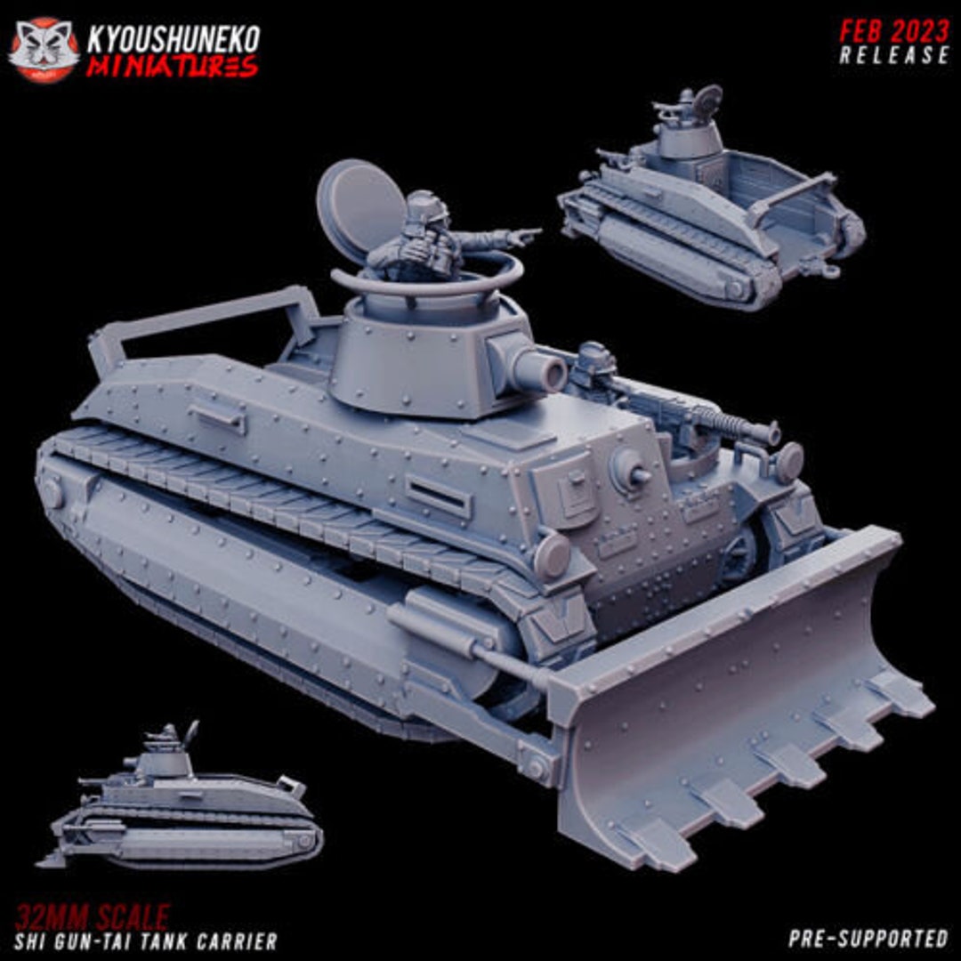 Kyoushuneko Miniatures Shi Gun Tai Army Tank Carrier | 15mm-32mm Scale ...
