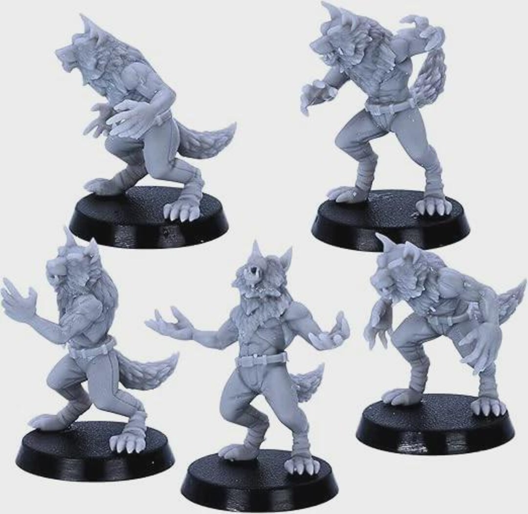 Werewolf Soldiers – 5 Horror WW2 Miniatures | 32mm Dnd Wargames ...