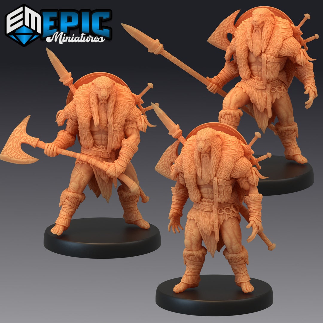 Berserker 28mm Scale Dungeons and Dragons Miniatures for Tabletop ...